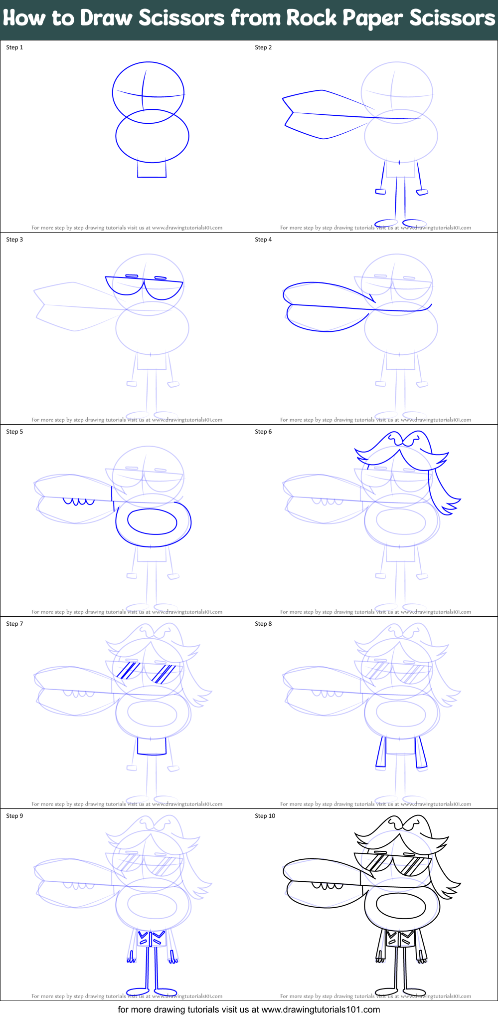 How to Draw Scissors from Rock Paper Scissors (Rock Paper Scissors ...