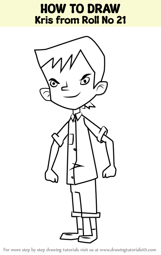 How to Draw Kris from Roll No 21 (Roll No 21) Step by Step ...