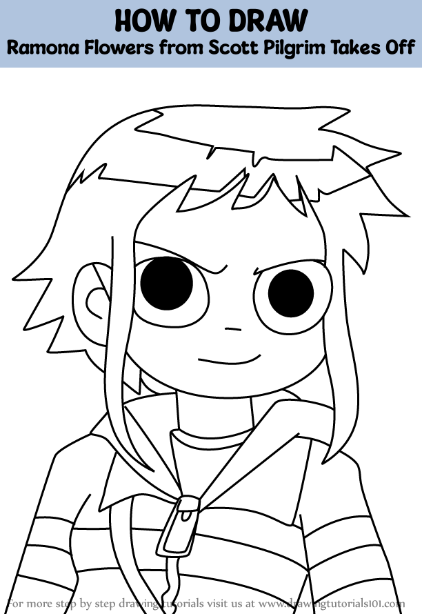 How to Draw Ramona Flowers from Scott Pilgrim Takes Off (Scott Pilgrim ...
