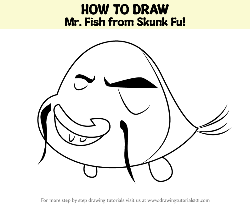 How to Draw Mr. Fish from Skunk Fu! (Skunk Fu!) Step by Step ...