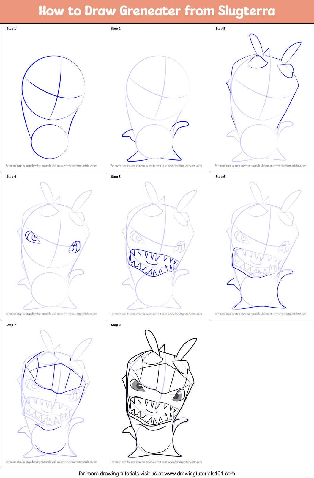 How to Draw Greneater from Slugterra (Slugterra) Step by Step ...