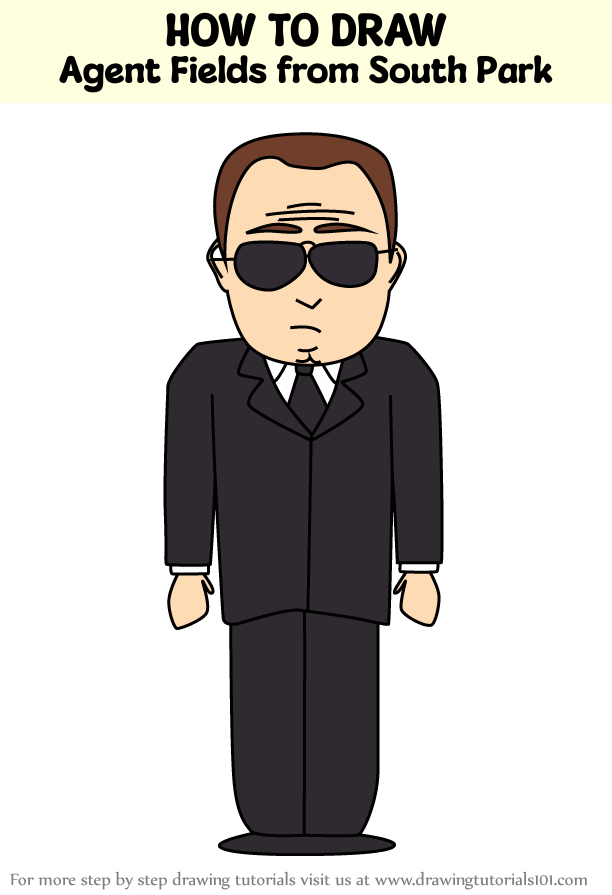 How to Draw Agent Fields from South Park (South Park) Step by Step ...