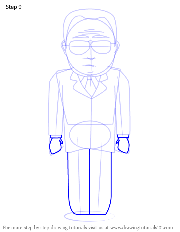 How to Draw Agent Fields from South Park (South Park) Step by Step ...