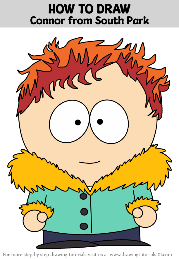 How to Draw Connor from South Park (South Park) Step by Step | DrawingTutorials101.com