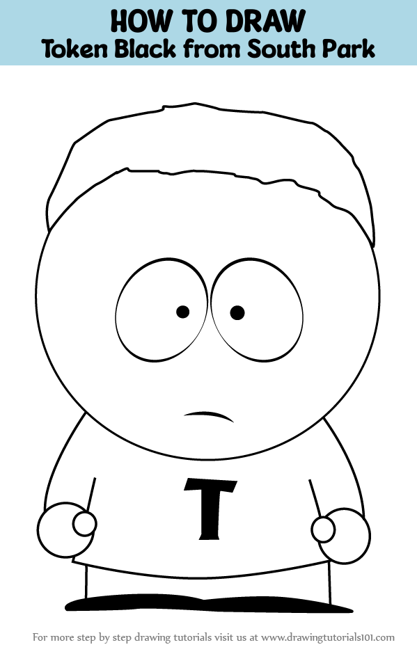How to Draw Token Black from South Park (South Park) Step by Step ...