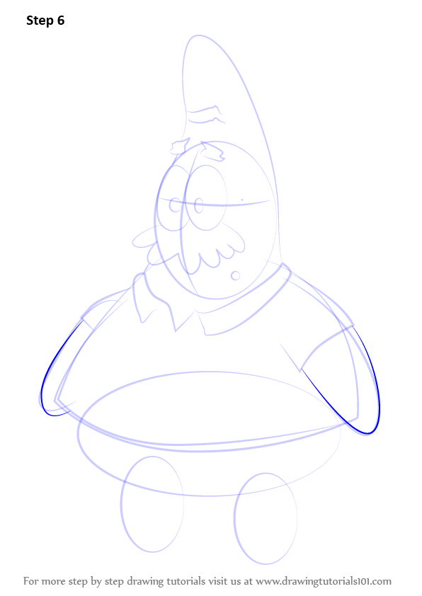 How To Draw Patrick Star From Spongebob Squarepants Printable Step By
