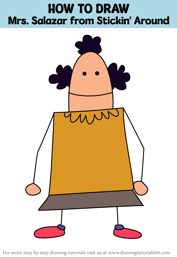 How to Draw Mrs. Salazar from Stickin' Around (Stickin' Around) Step by ...