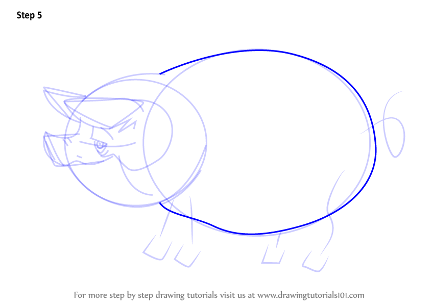 How to Draw Pig from Stoked (Stoked) Step by Step | DrawingTutorials101.com