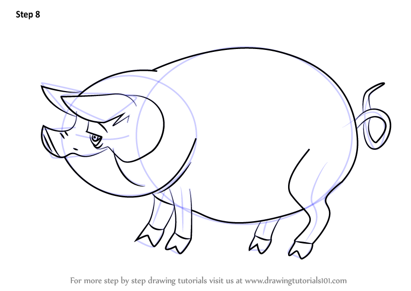 How to Draw Pig from Stoked (Stoked) Step by Step | DrawingTutorials101.com