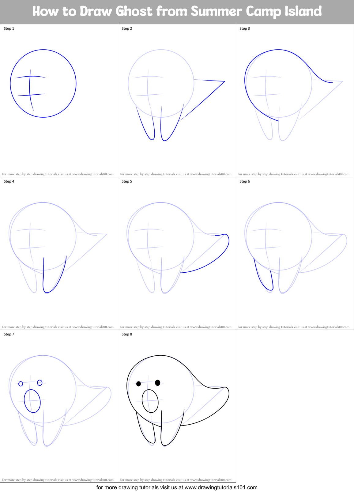 How to Draw Ghost from Summer Camp Island (Summer Camp Island) Step by ...