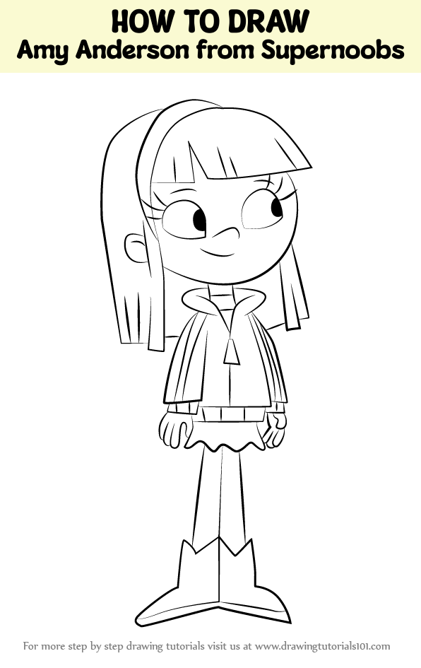 How to Draw Amy Anderson from Supernoobs (Supernoobs) Step by Step ...