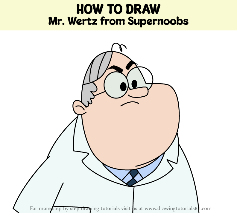 How to Draw Mr. Wertz from Supernoobs (Supernoobs) Step by Step ...