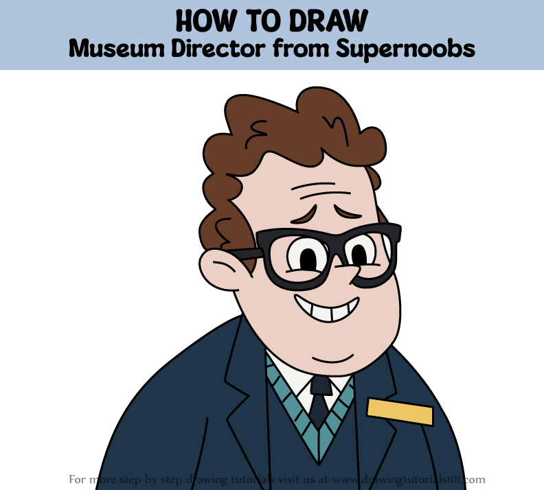 How to Draw Museum Director from Supernoobs (Supernoobs) Step by Step ...
