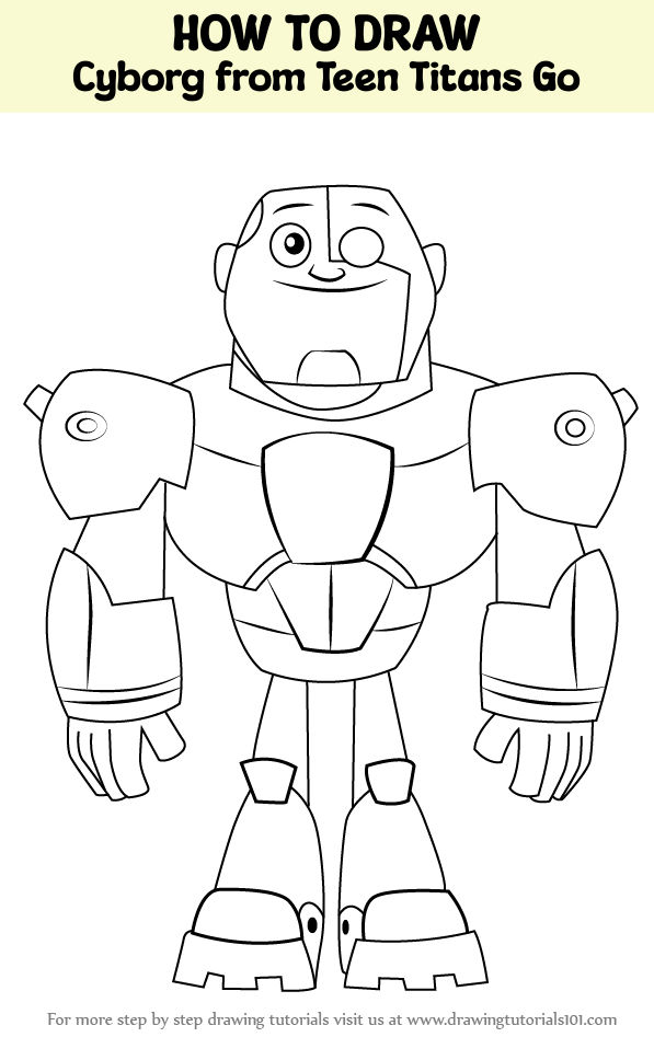 How to Draw Cyborg from Teen Titans Go (Teen Titans Go!) Step by Step ...