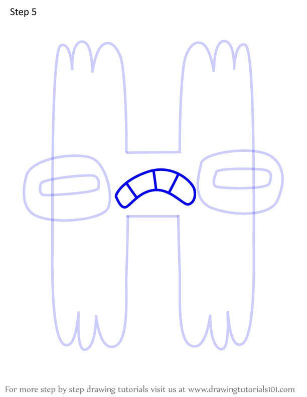 How to Draw H Uppercase from The Alphabet Lore (The Alphabet Lore) Step ...
