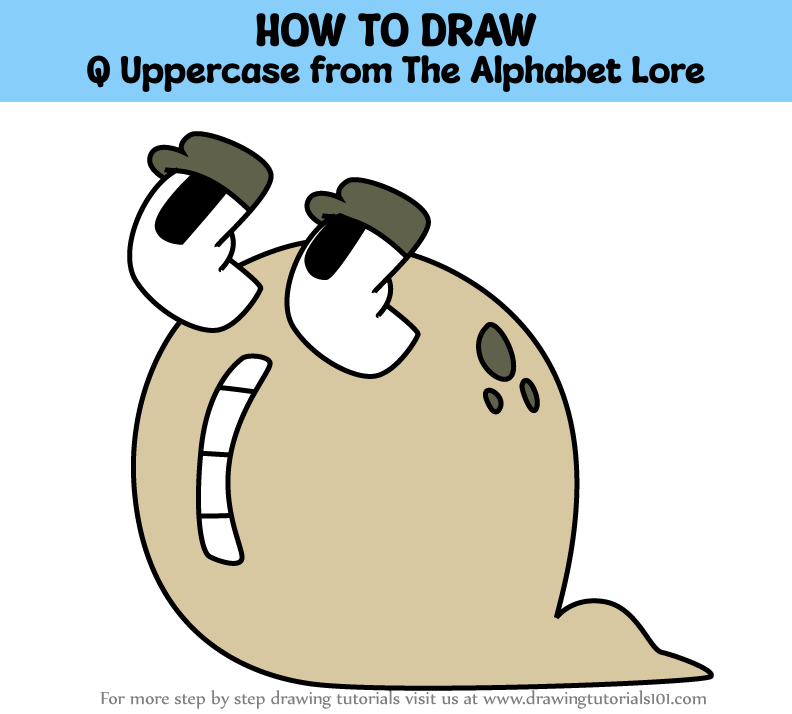 How to Draw Q Uppercase from The Alphabet Lore (The Alphabet Lore) Step by Step ...