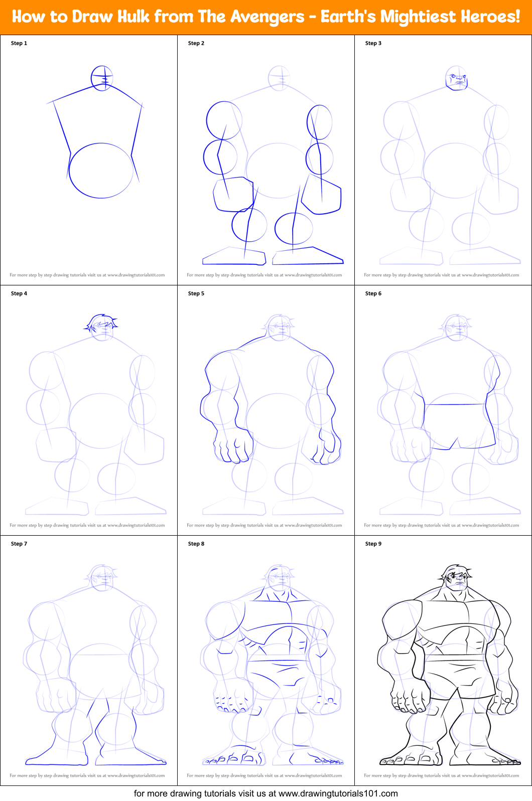 How to Draw Hulk from The Avengers - Earth's Mightiest Heroes! (The ...