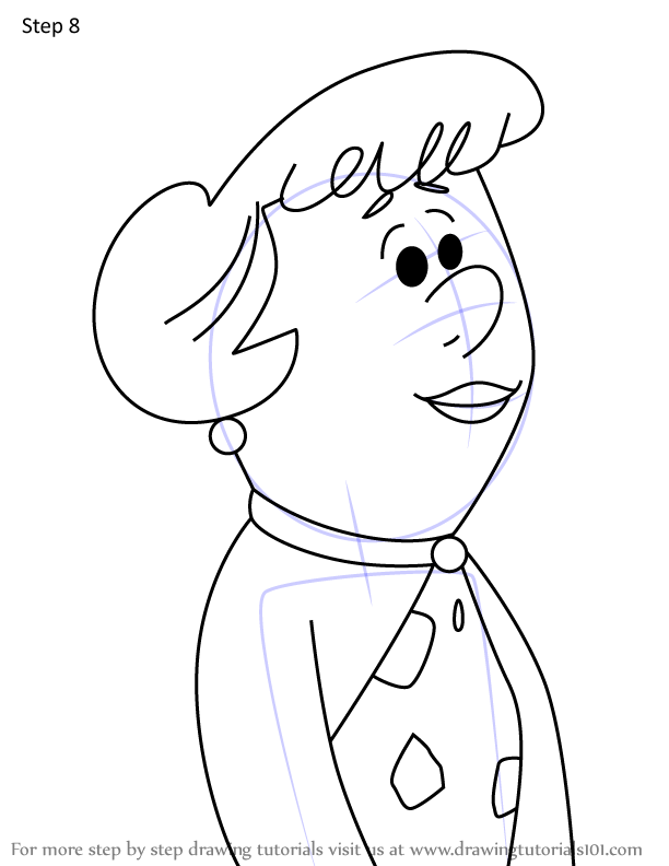 How to Draw Edna Boulder from The Flintstones (The Flintstones) Step by ...