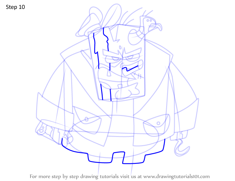 How to Draw Captain Deadwood from The Grim Adventures of Billy & Mandy ...