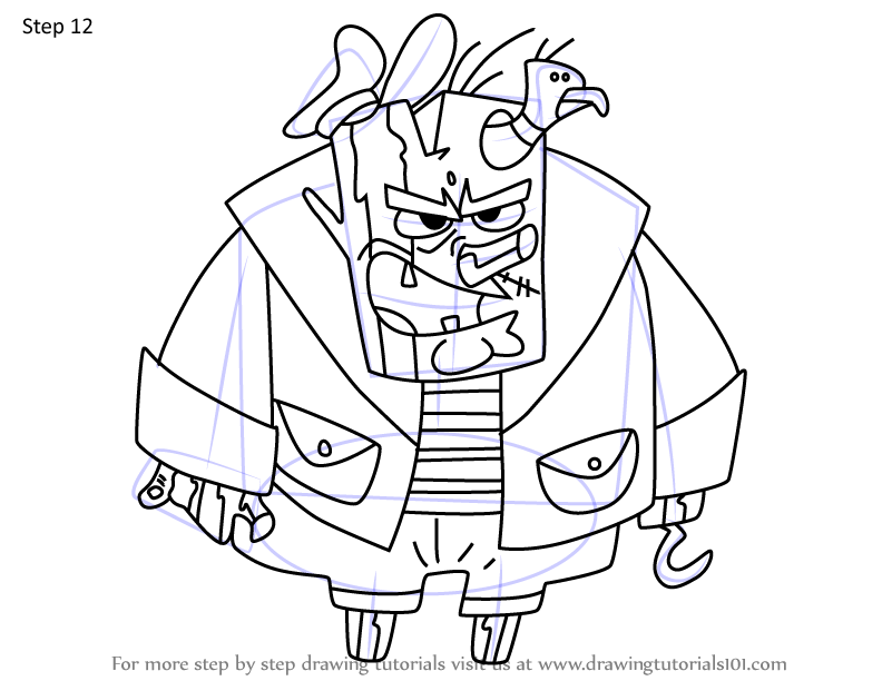 How to Draw Captain Deadwood from The Grim Adventures of Billy & Mandy ...