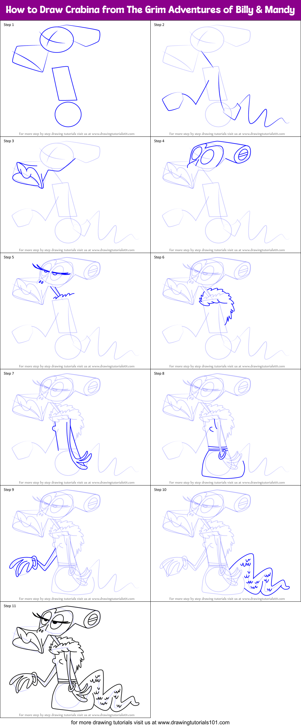 How to Draw Crabina from The Grim Adventures of Billy & Mandy (The Grim ...