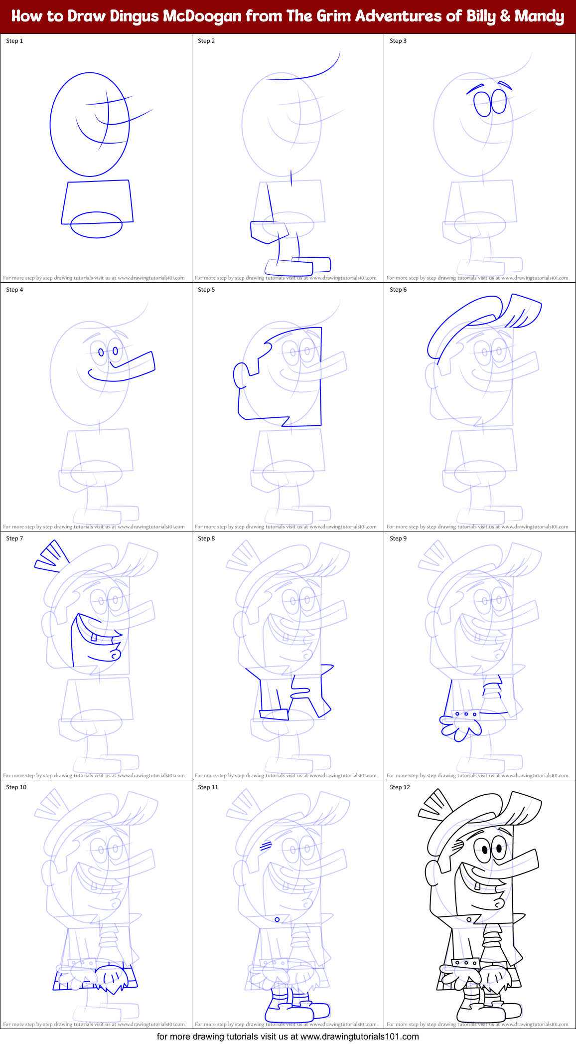 How to Draw Dingus McDoogan from The Grim Adventures of Billy & Mandy ...