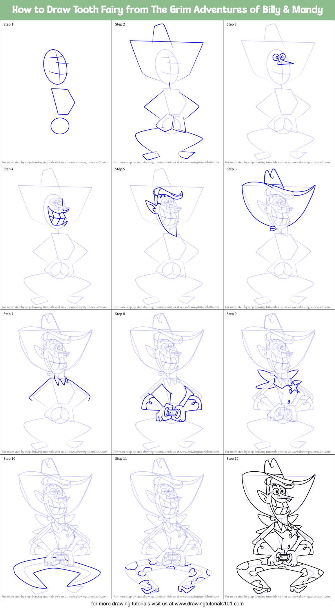 How to Draw Tooth Fairy from The Grim Adventures of Billy & Mandy (The ...