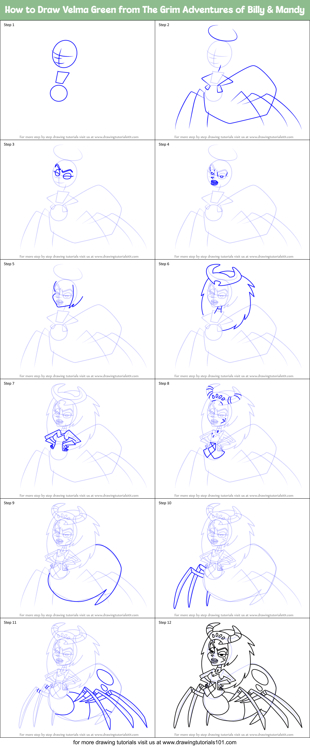 How to Draw Velma Green from The Grim Adventures of Billy & Mandy (The ...