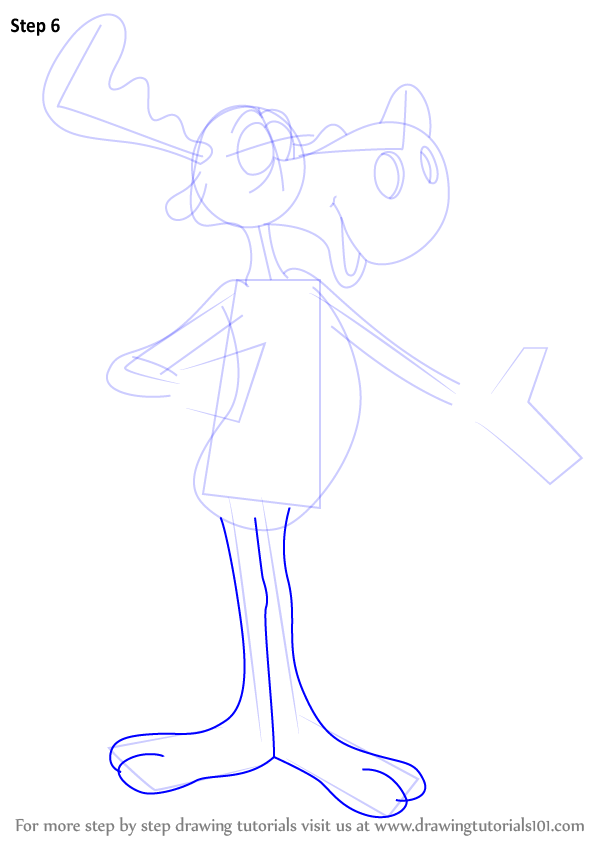 How to Draw Bullwinkle from The Rocky and Bullwinkle Show (The Rocky ...