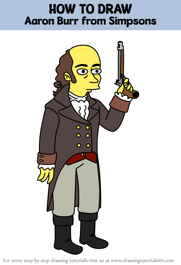 How to Draw Aaron Burr from Simpsons (The Simpsons) Step by Step ...