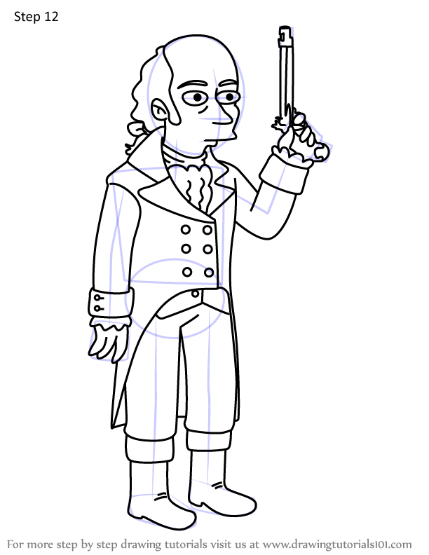 How to Draw Aaron Burr from Simpsons (The Simpsons) Step by Step ...