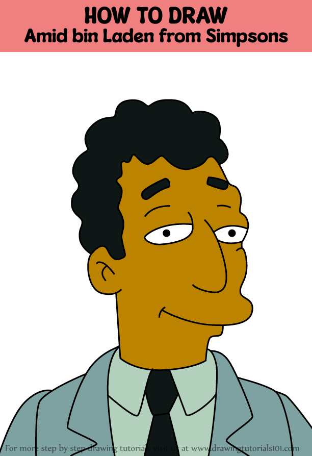 How to Draw Amid bin Laden from Simpsons (The Simpsons) Step by Step ...