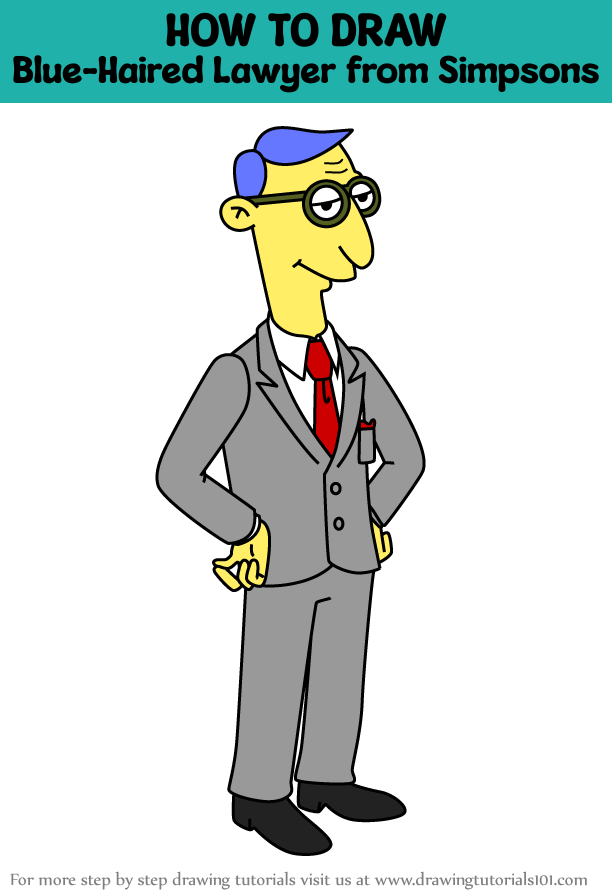 How to Draw Blue-Haired Lawyer from Simpsons (The Simpsons) Step by ...