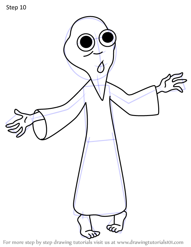 How to Draw Burns_ Alien from Simpsons (The Simpsons) Step by Step ...