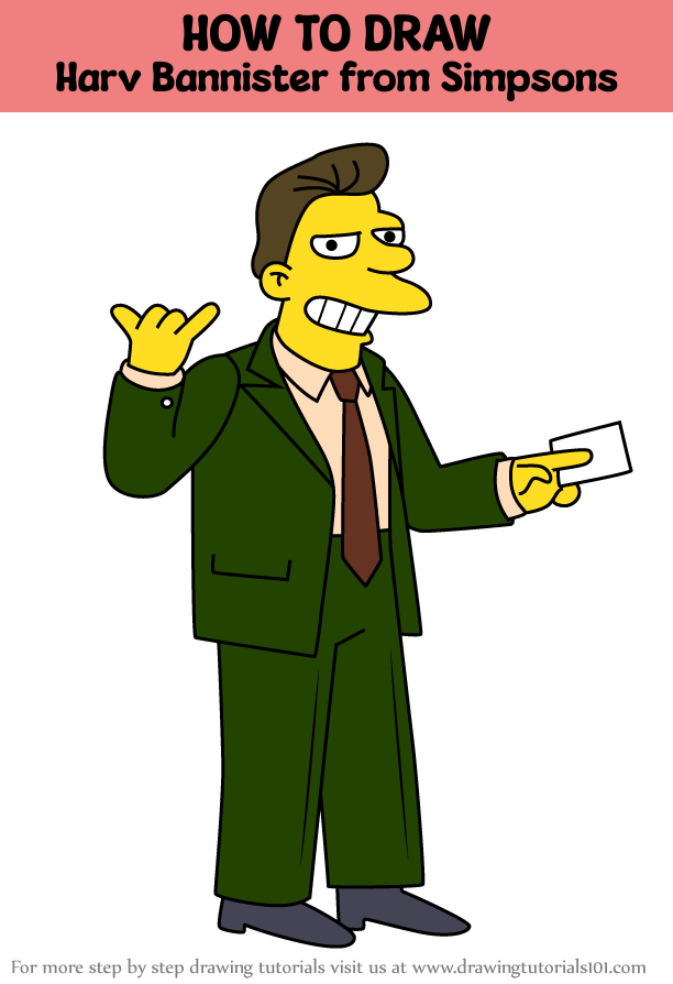 How to Draw Harv Bannister from Simpsons (The Simpsons) Step by Step ...