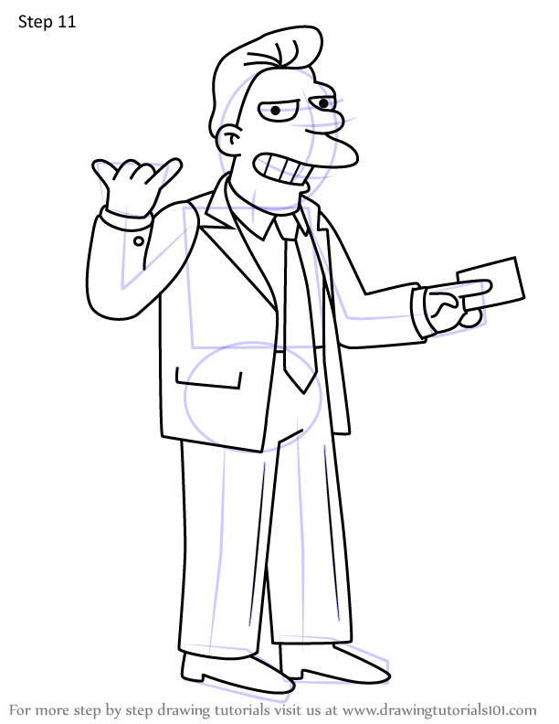 How to Draw Harv Bannister from Simpsons (The Simpsons) Step by Step ...