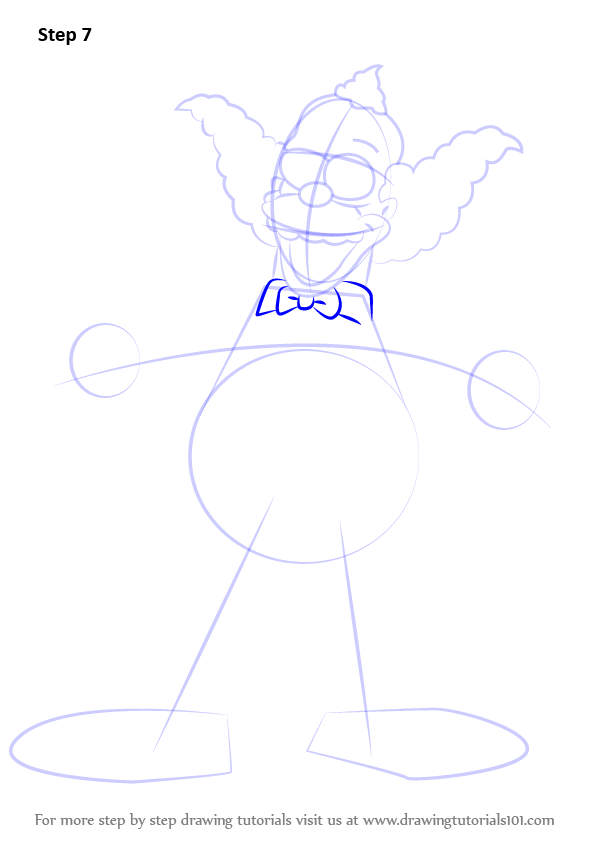 How to Draw Krusty the Clown from The Simpsons (The Simpsons) Step by Step | DrawingTutorials101.com