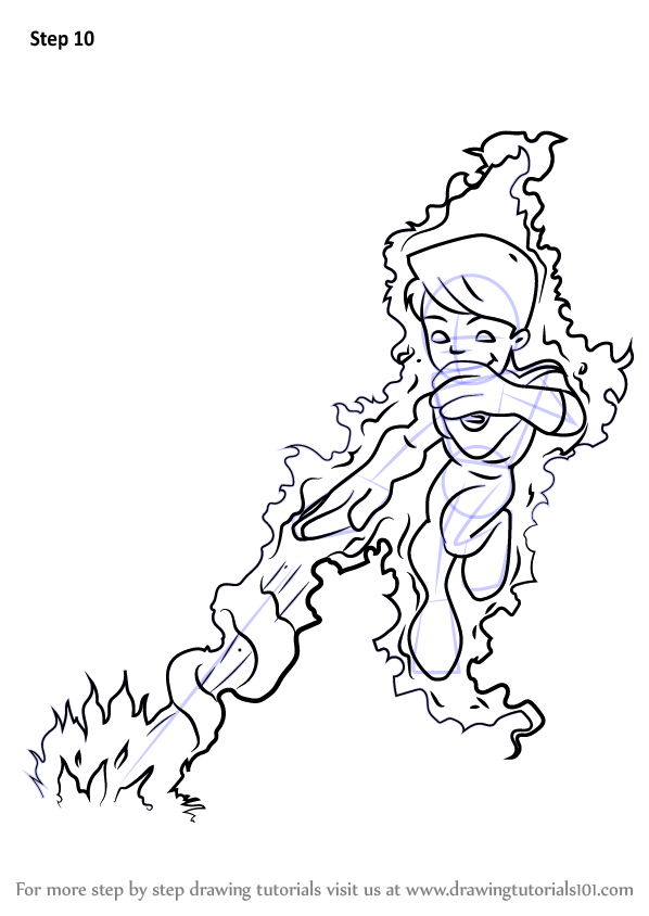 How to Draw Human Torch from The Super Hero Squad Show (The Super Hero ...