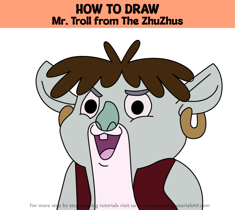 How to Draw Mr. Troll from The ZhuZhus (The ZhuZhus) Step by Step ...