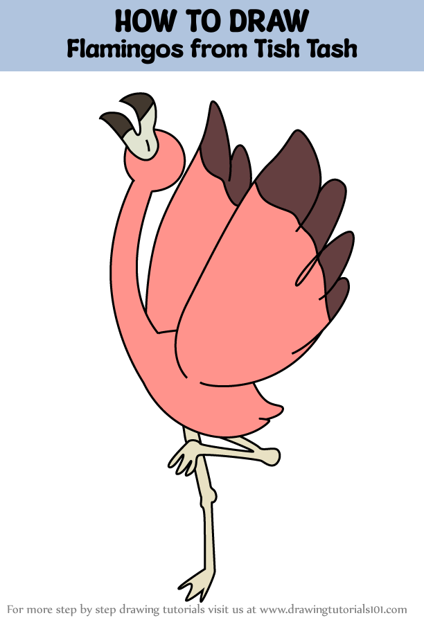 How to Draw Flamingos from Tish Tash (Tish Tash) Step by Step ...