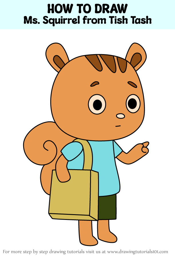 How to Draw Ms. Squirrel from Tish Tash (Tish Tash) Step by Step ...