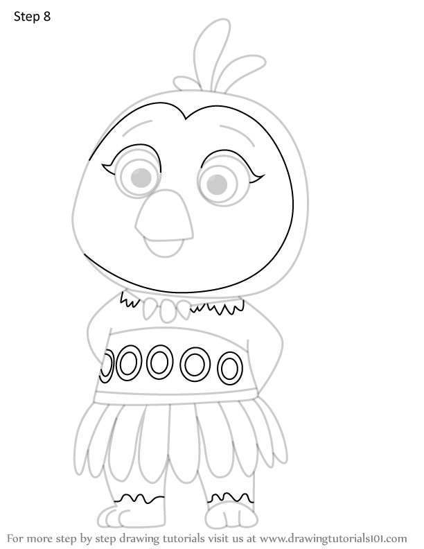 How to Draw Della from Top Wing (Top Wing) Step by Step ...