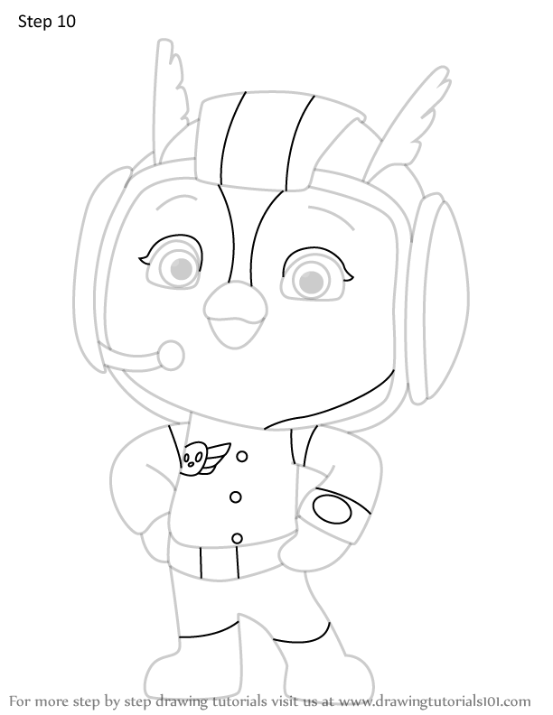 How to Draw Penny Penguin in Uniform from Top Wing (Top Wing) Step by ...
