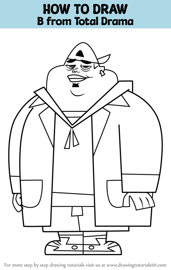 How to Draw B from Total Drama (Total Drama) Step by Step ...