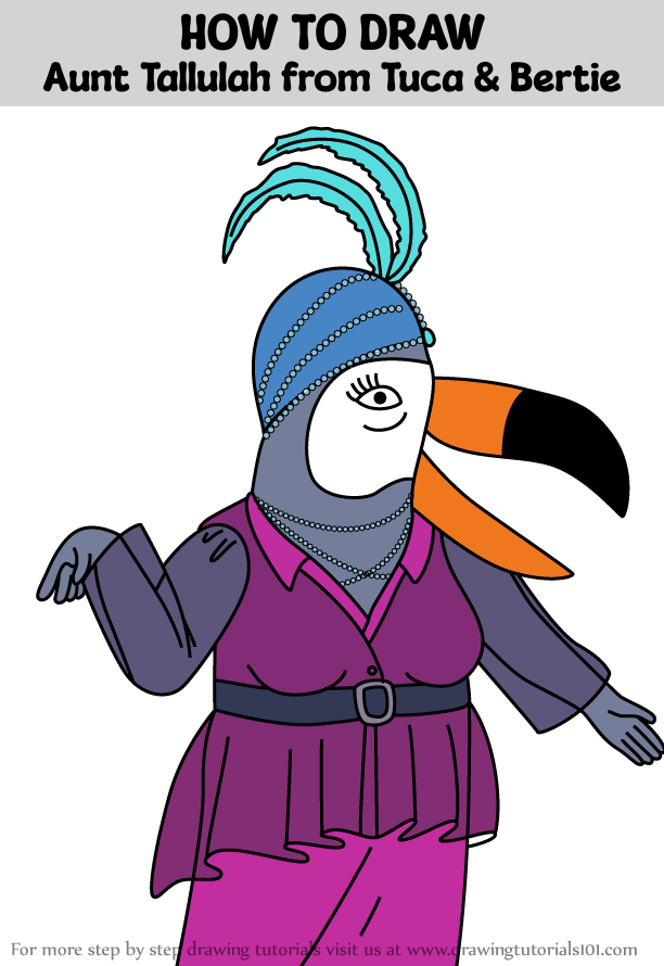 How to Draw Aunt Tallulah from Tuca & Bertie (Tuca & Bertie) Step by ...