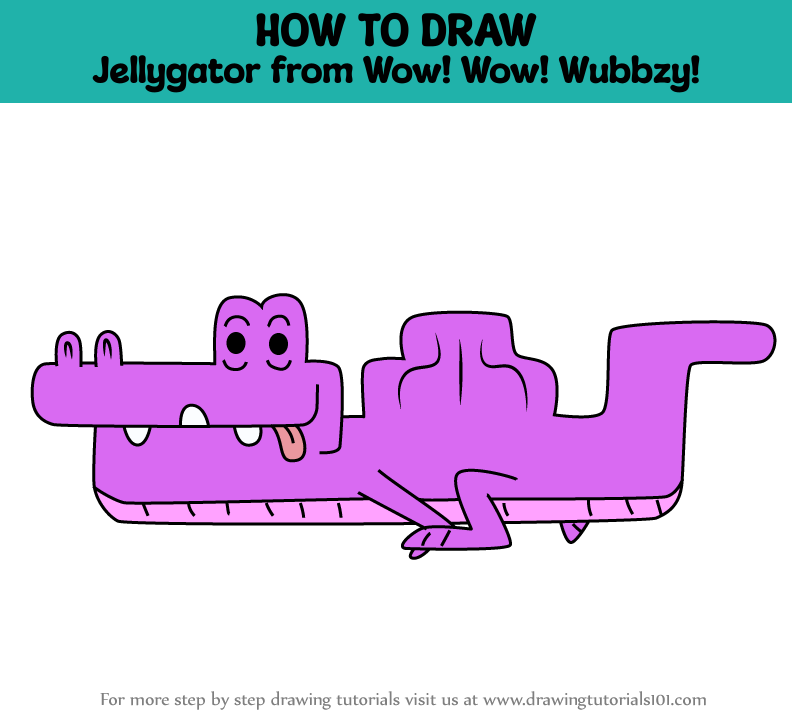 How to Draw Jellygator from Wow! Wow! Wubbzy! (Wow! Wow! Wubbzy!) Step ...
