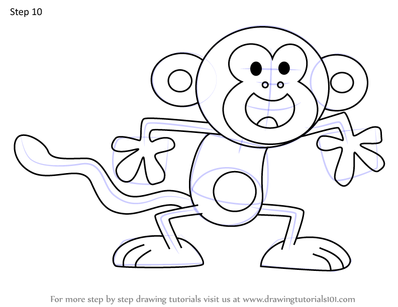 How to Draw Monkeys from Wow! Wow! Wubbzy! (Wow! Wow! Wubbzy!) Step by ...