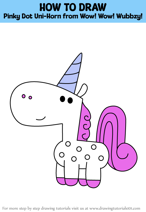 How to Draw Pinky Dot Uni-Horn from Wow! Wow! Wubbzy! (Wow! Wow! Wubbzy ...