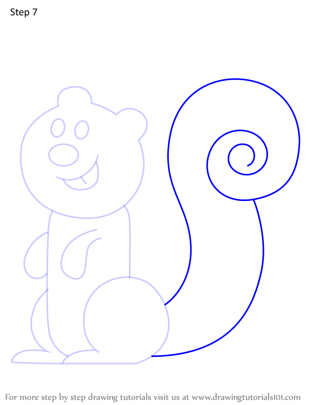 How To Draw A Cartoon Squirrel Step By Step Easy