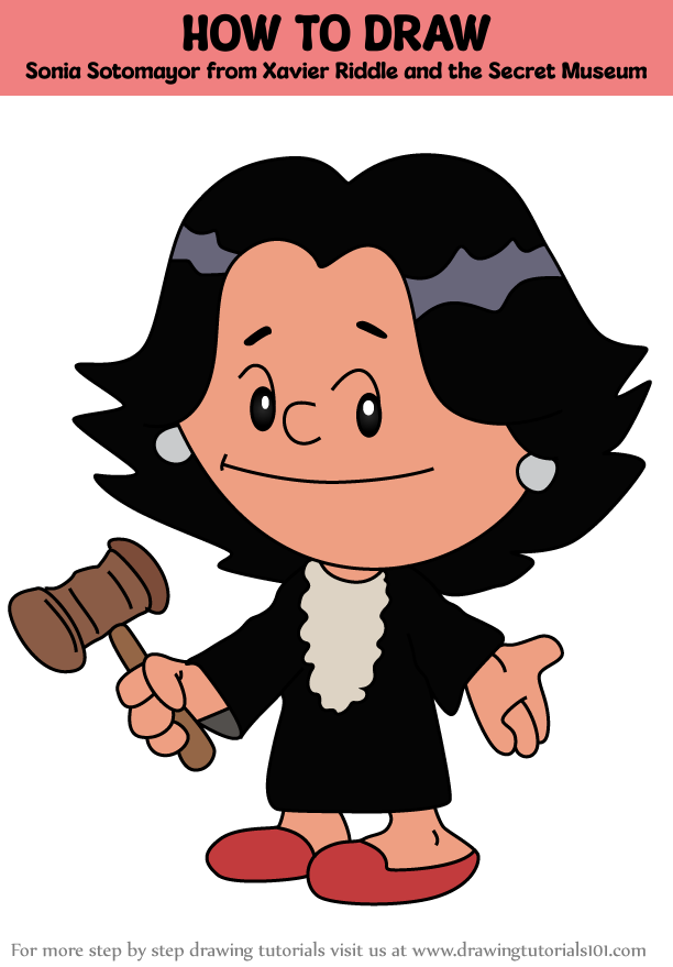 How to Draw Sonia Sotomayor from Xavier Riddle and the Secret Museum ...